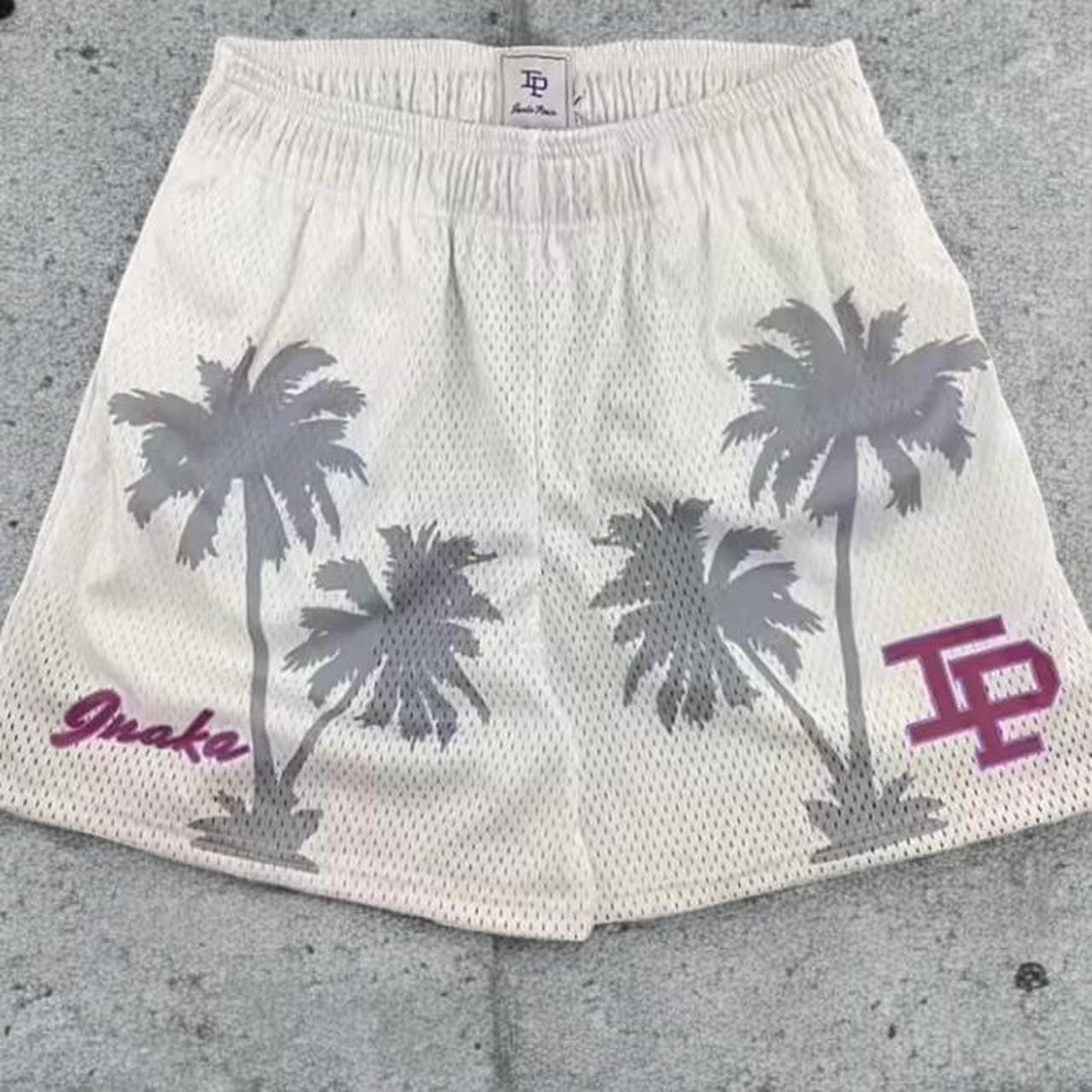 Y2K Styled Inaka IP Athletic gym shorts in white... | Depop