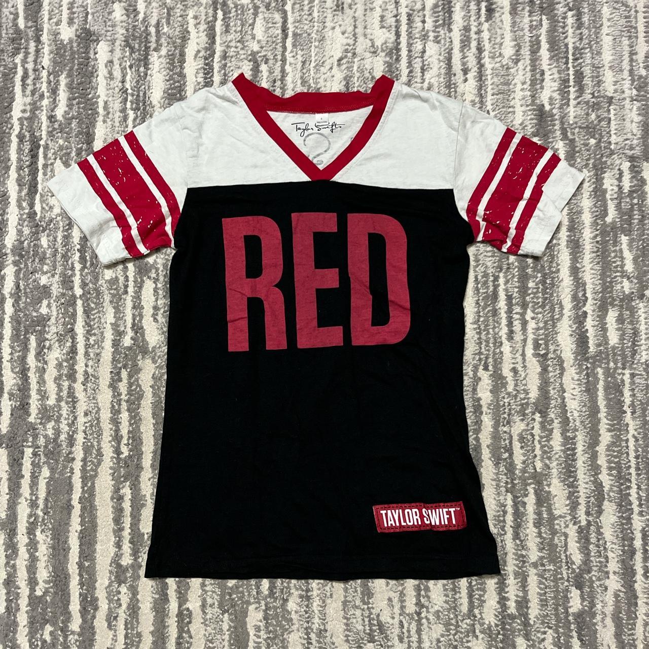 taylor swift red ringer shirt from 2012 in a size... - Depop