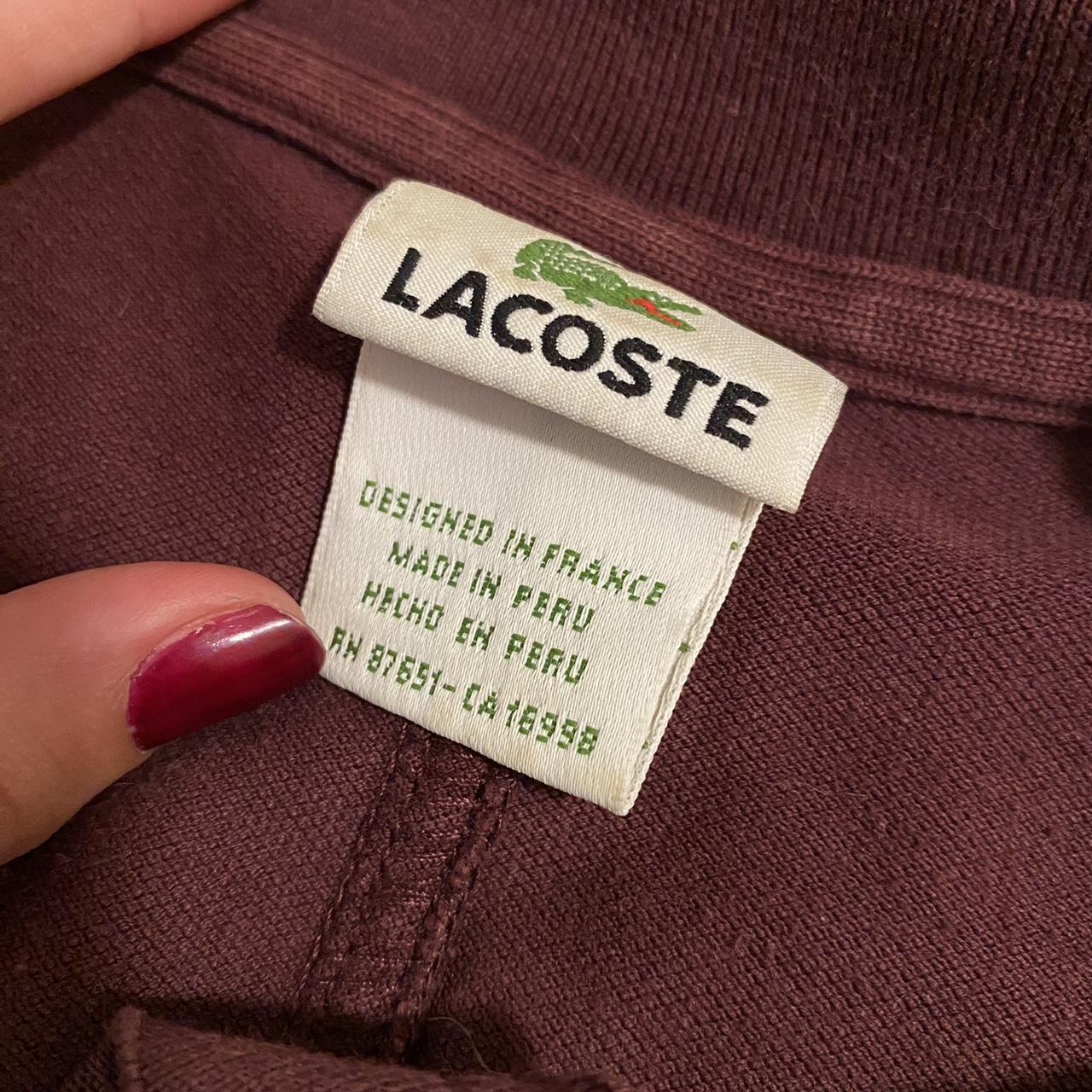 maroon Lacoste dress with embroidered logo and... - Depop
