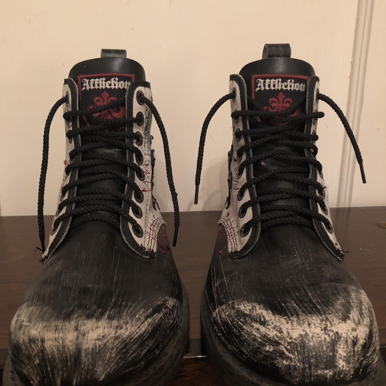 affliction boots with dragon crosses and... - Depop