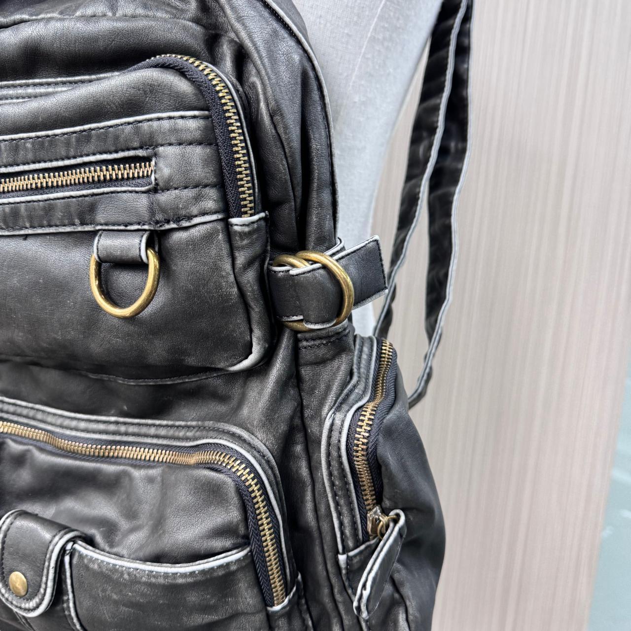 Unisex Retro Black Backpack Large Capacity Travel... - Depop