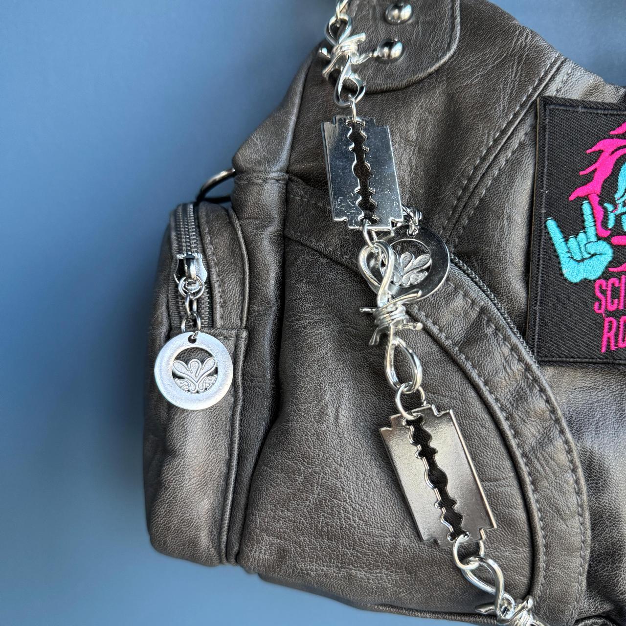 Punk Pu Leather Hobo Shoulder Bag for Women,Y2k... - Depop