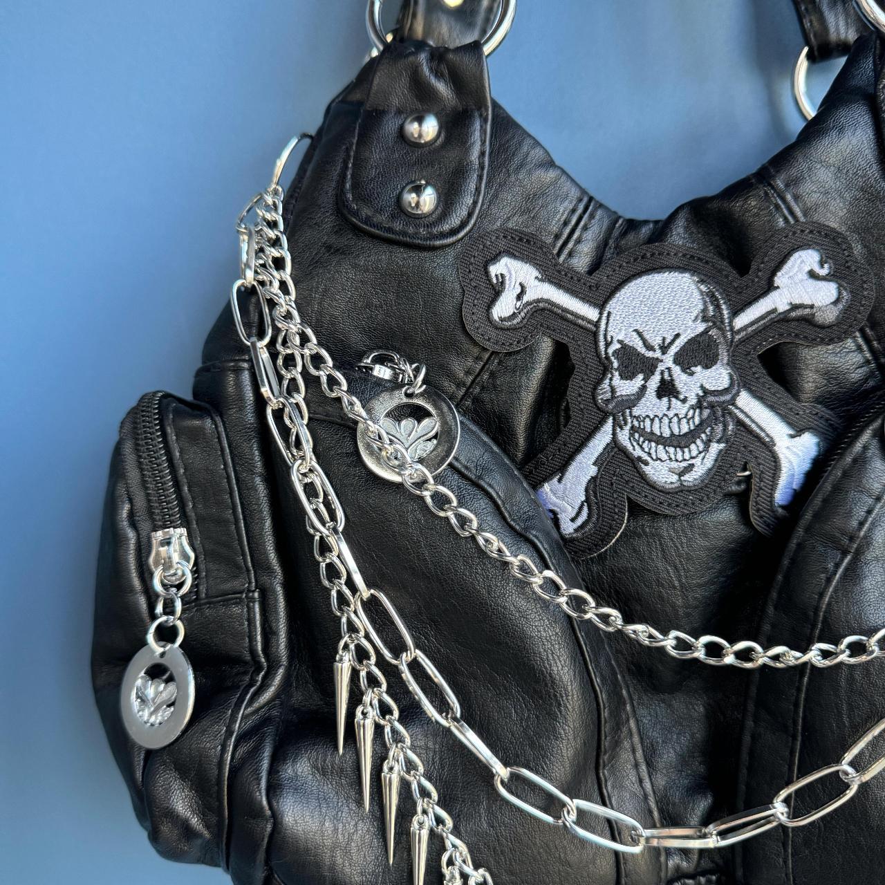 Punk Pu Leather Hobo Shoulder Bag for Women,Y2k... - Depop