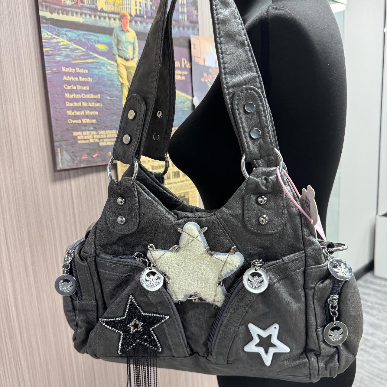 grey y2k handmade crossbody bag commuter Y2K Yabi... - Depop