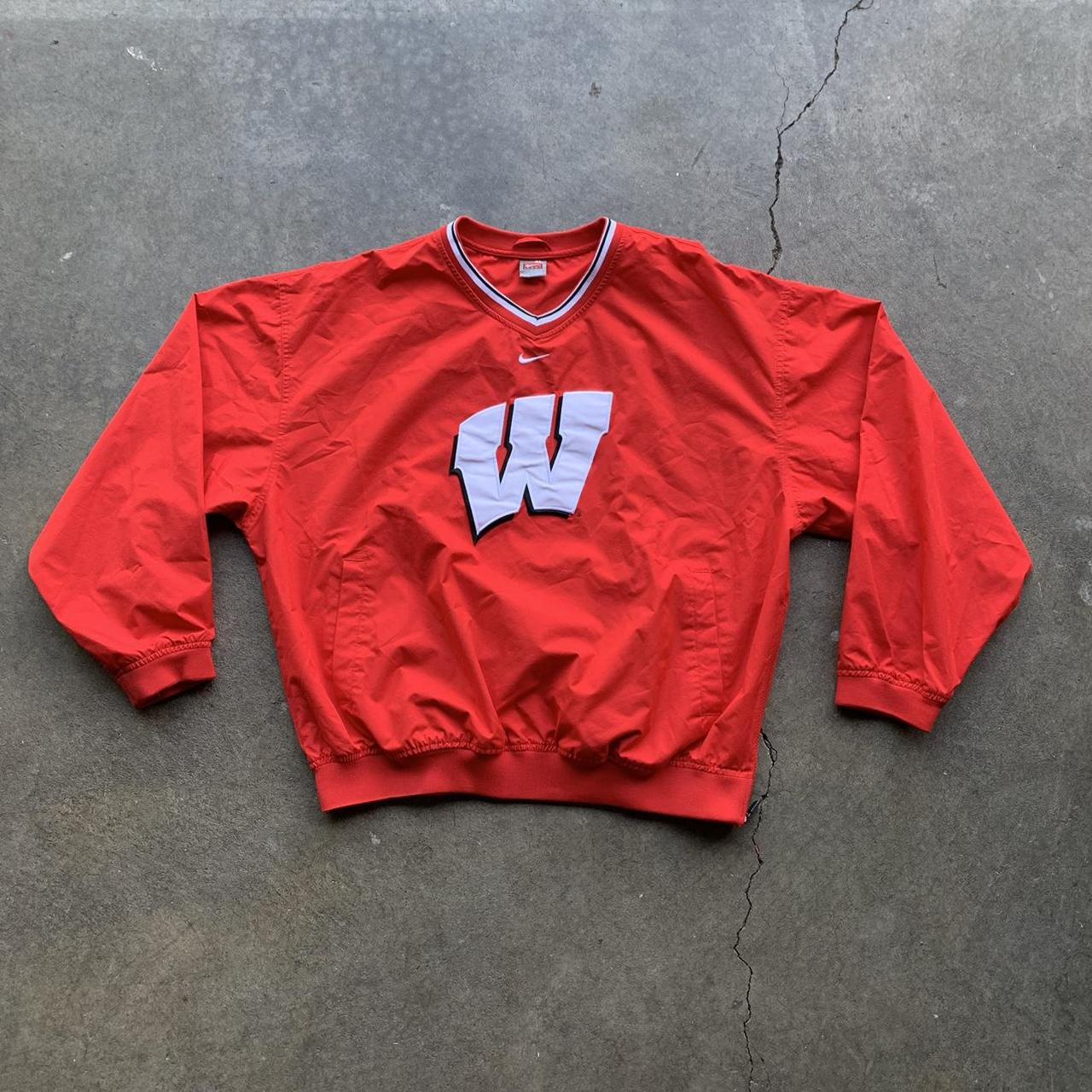 Vintage Nike Wisconsin Badgers Windbreaker... - Depop