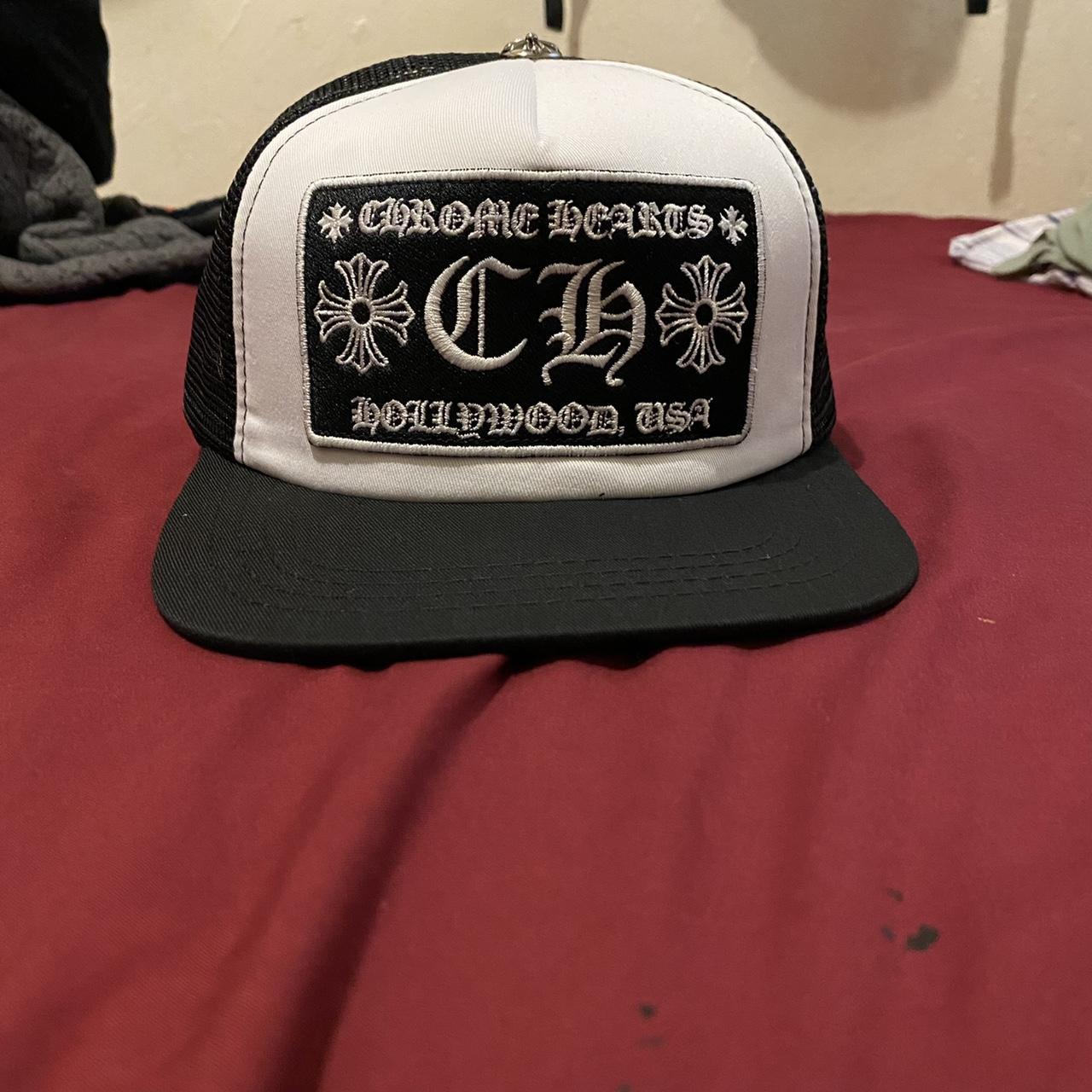 Chrome Hearts Men's Black and White Hat | Depop