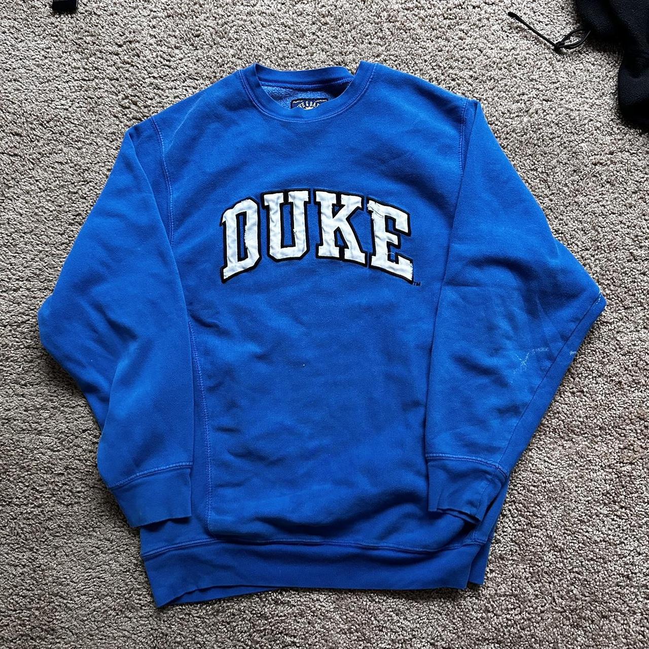 Duke sweatshirt Wears and tears on white sewing... - Depop