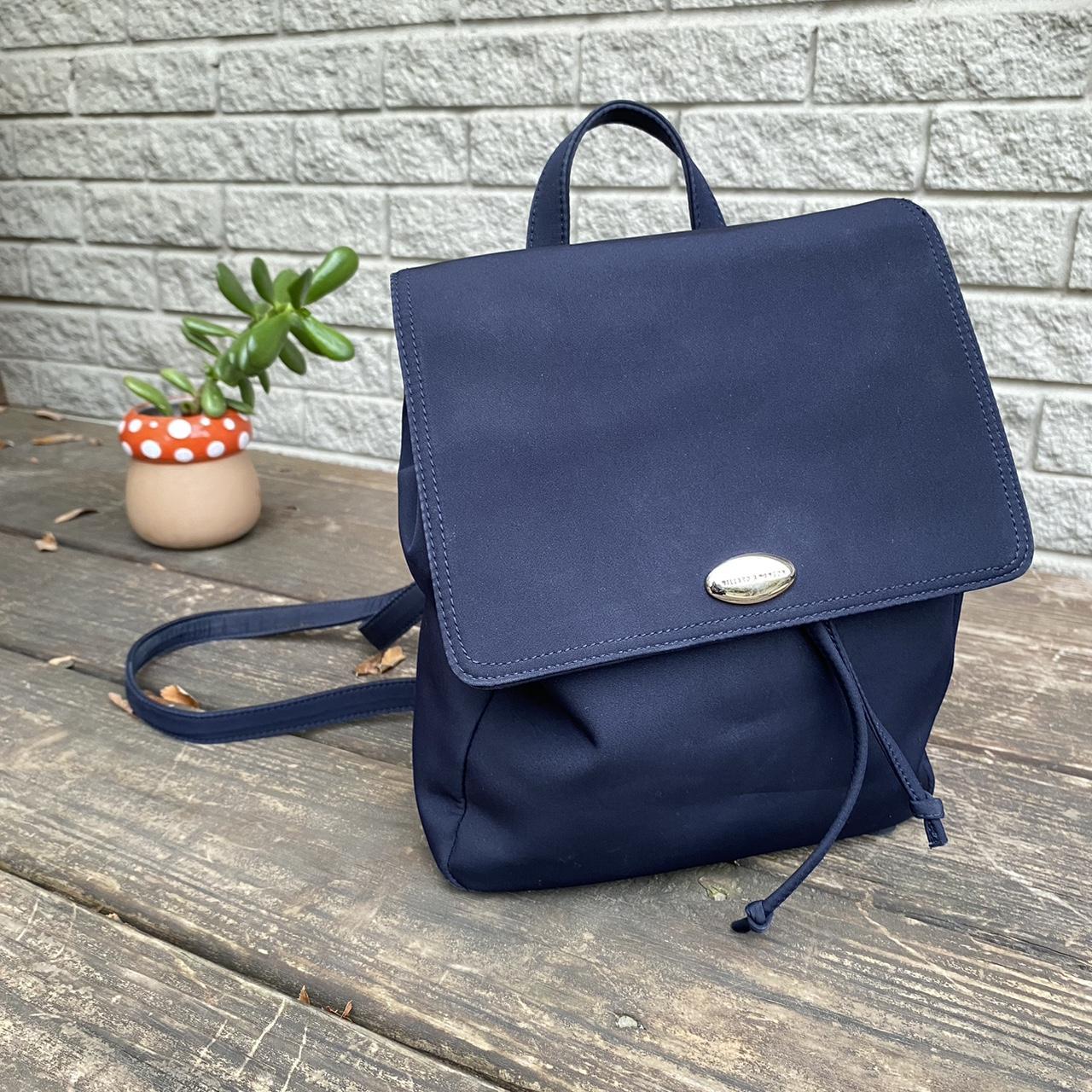 90s navy blue little backpack - Depop