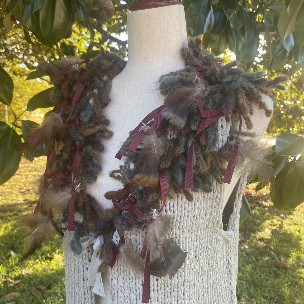 Handmade vest with hand tied ribbons with... - Depop