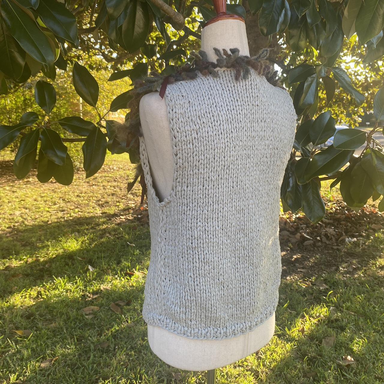 Handmade vest with hand tied ribbons with... - Depop