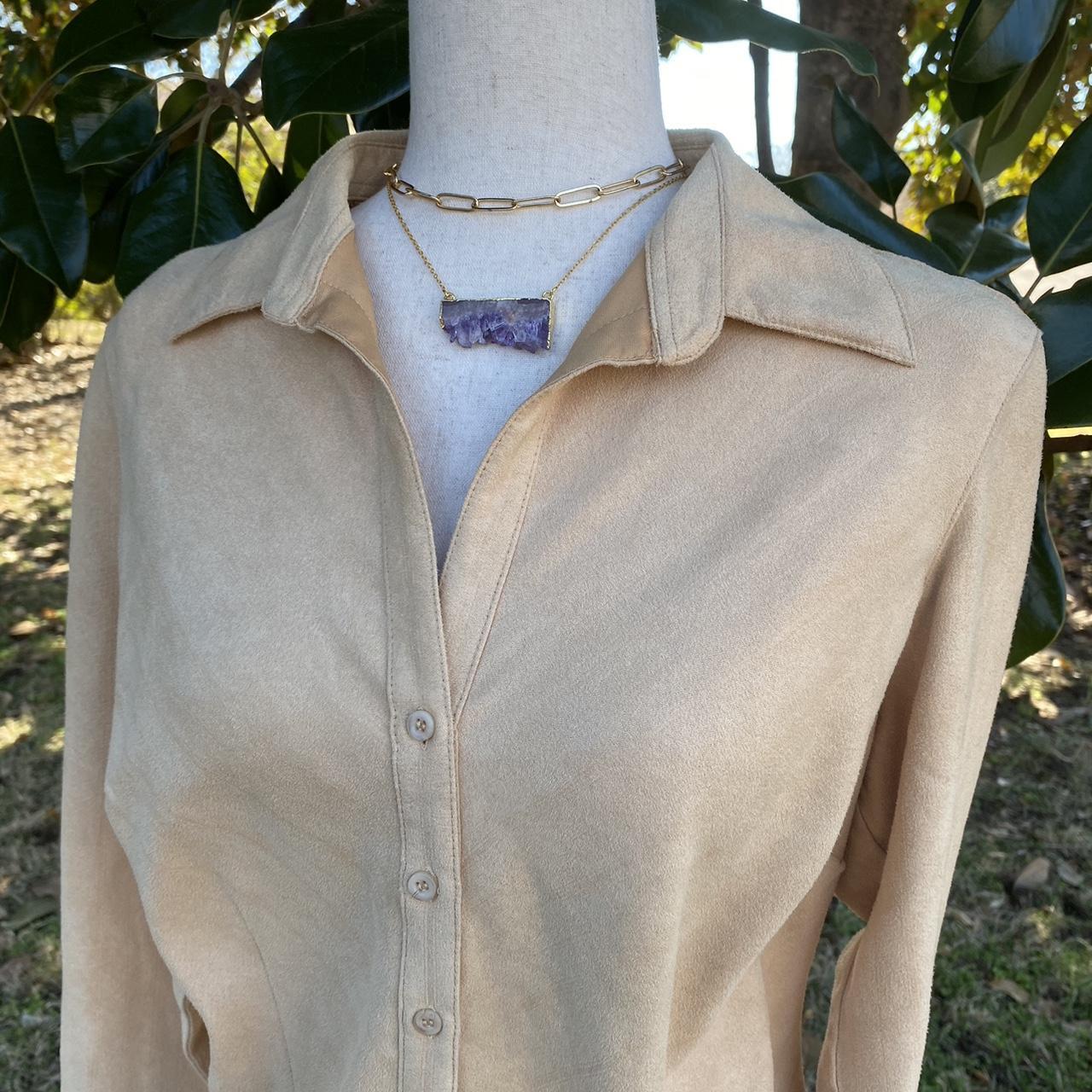 Micro suede blouse by Lemon Grass Studio Has a small... - Depop