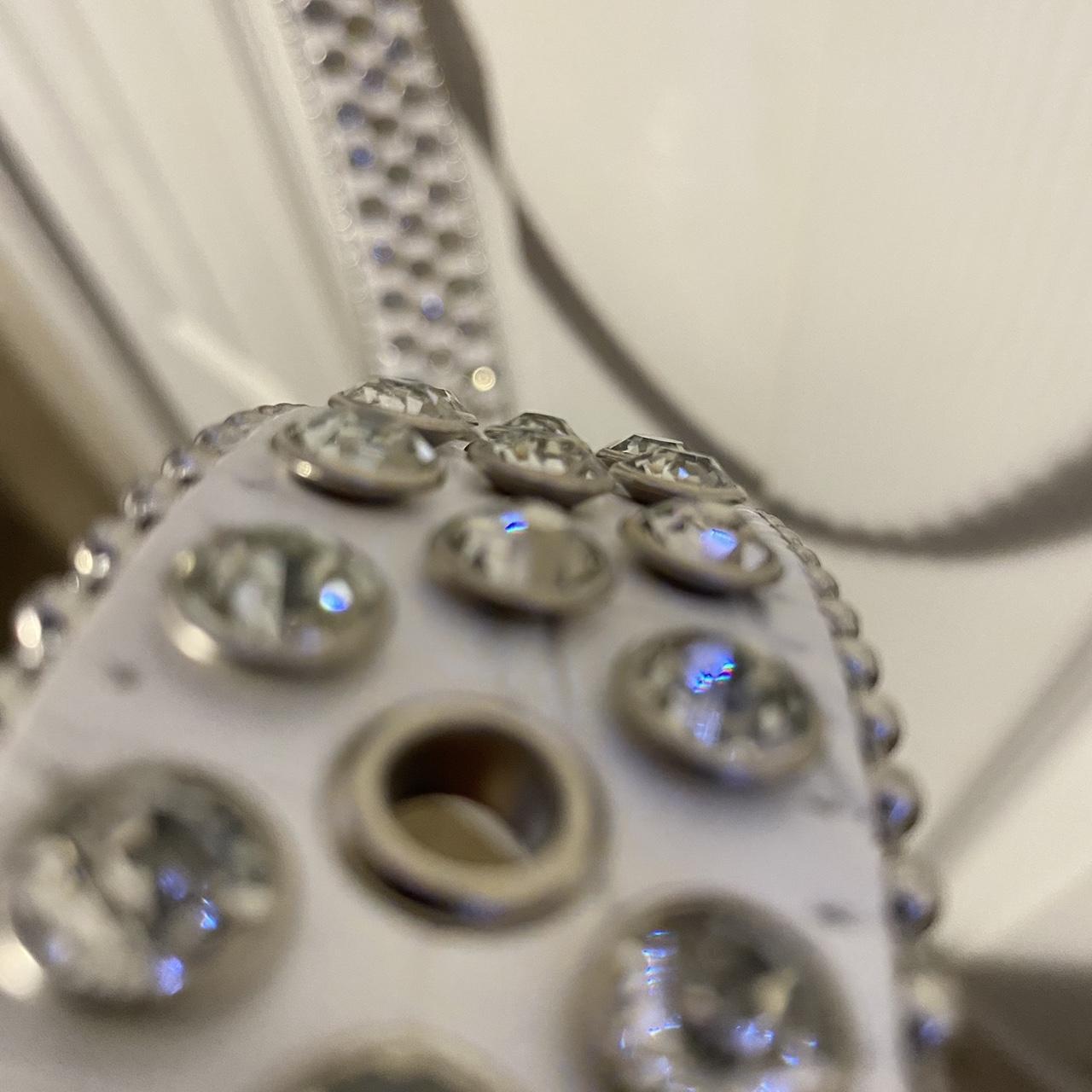 BB-styled White Rhinestone Belt Faux white... - Depop