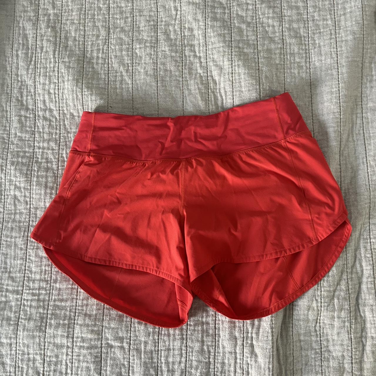 Lululemon speed ups in carnation red. Size 8 tall.... - Depop