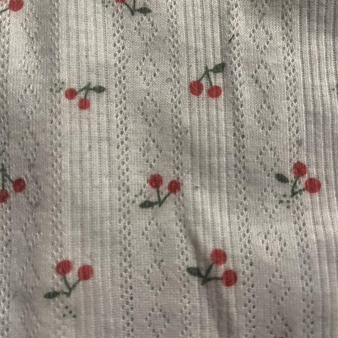 lace cherry tank top -size is xs but fits s... - Depop