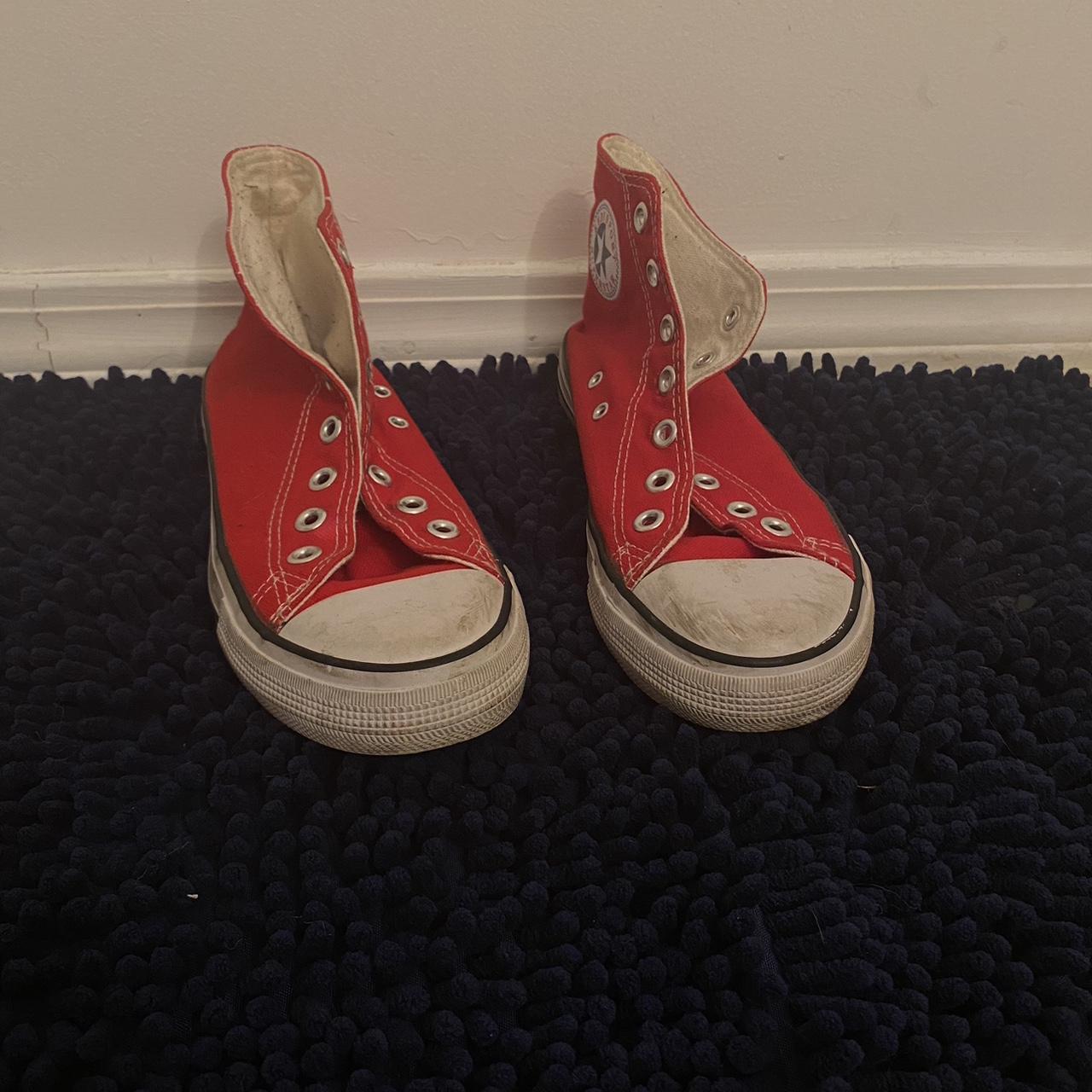 High top red converse shoes Brand Women’s Size 8 No... - Depop