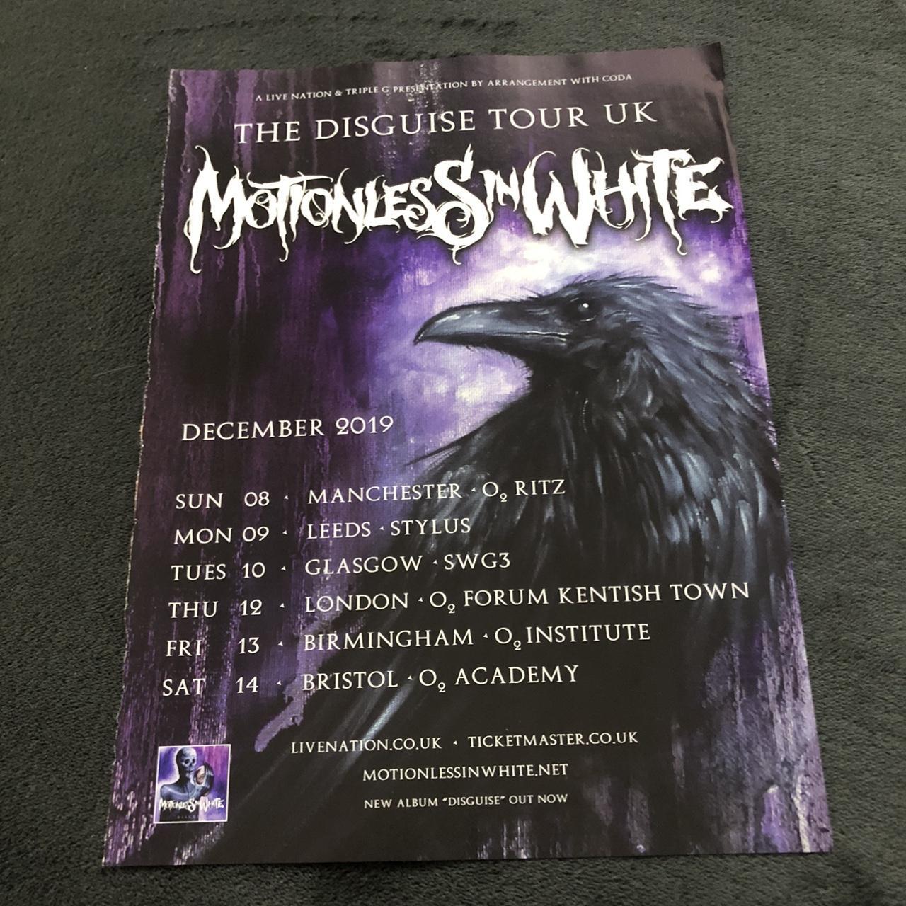 MOTIONLESS IN WHITE poster! ‘The Disguise Tour’ UK... - Depop