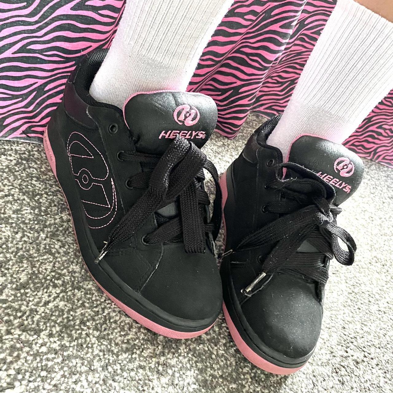 Dead stock heelys chunky trainers! Pink and black,... - Depop