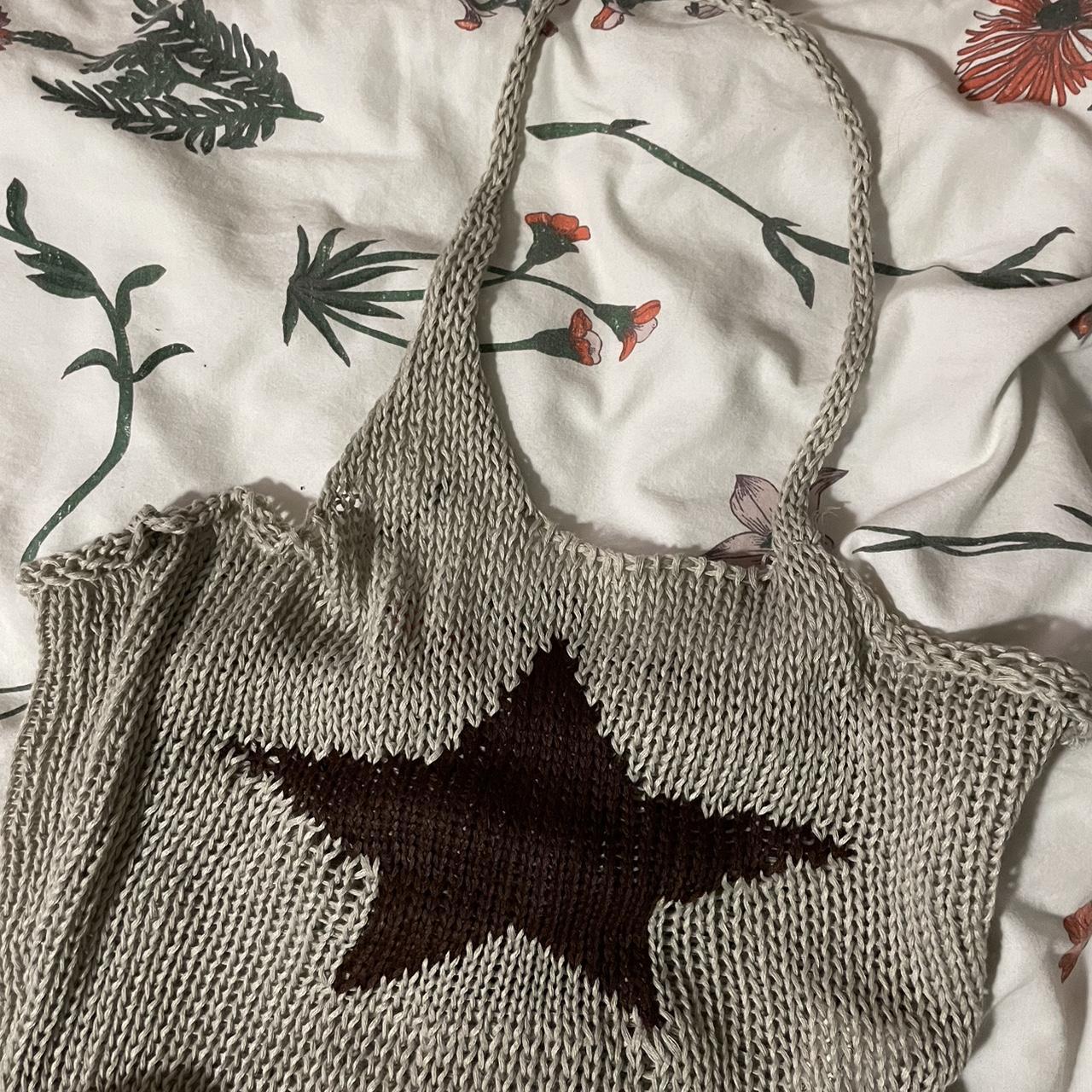 crochet star halter top never worn, perfect... - Depop