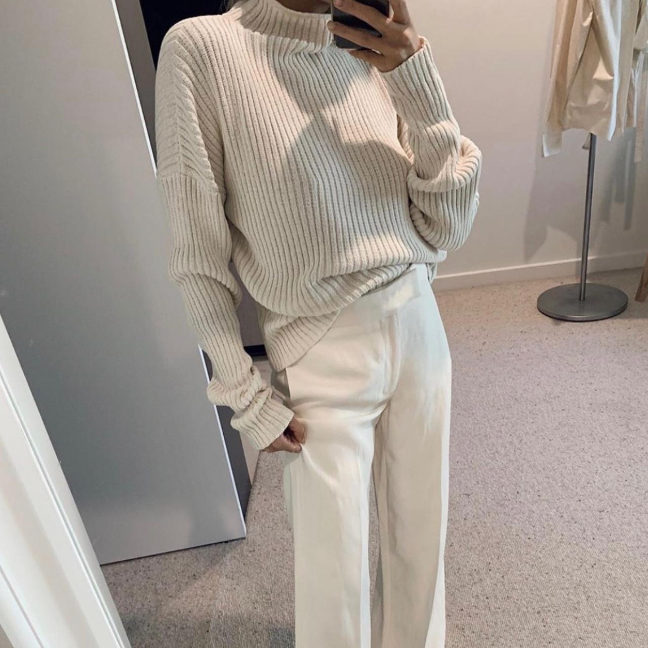 dion lee loop back sweater selling in cream... - Depop