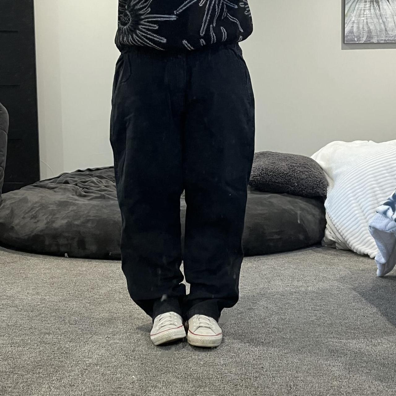 Loose fit 40x30 black elastic waist soojun pants - Depop