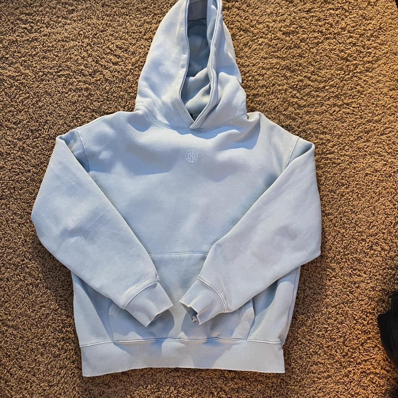 Baby blue hoodie #hoodie - Depop