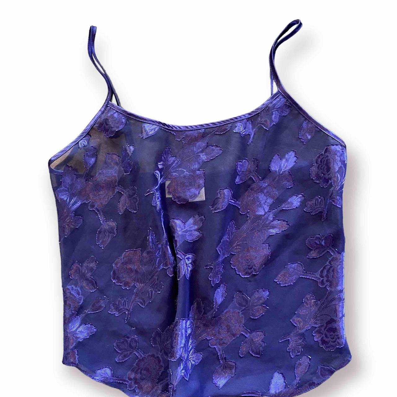 80’s Sheer Brocade Purple Cami. Wonderful vintage... - Depop