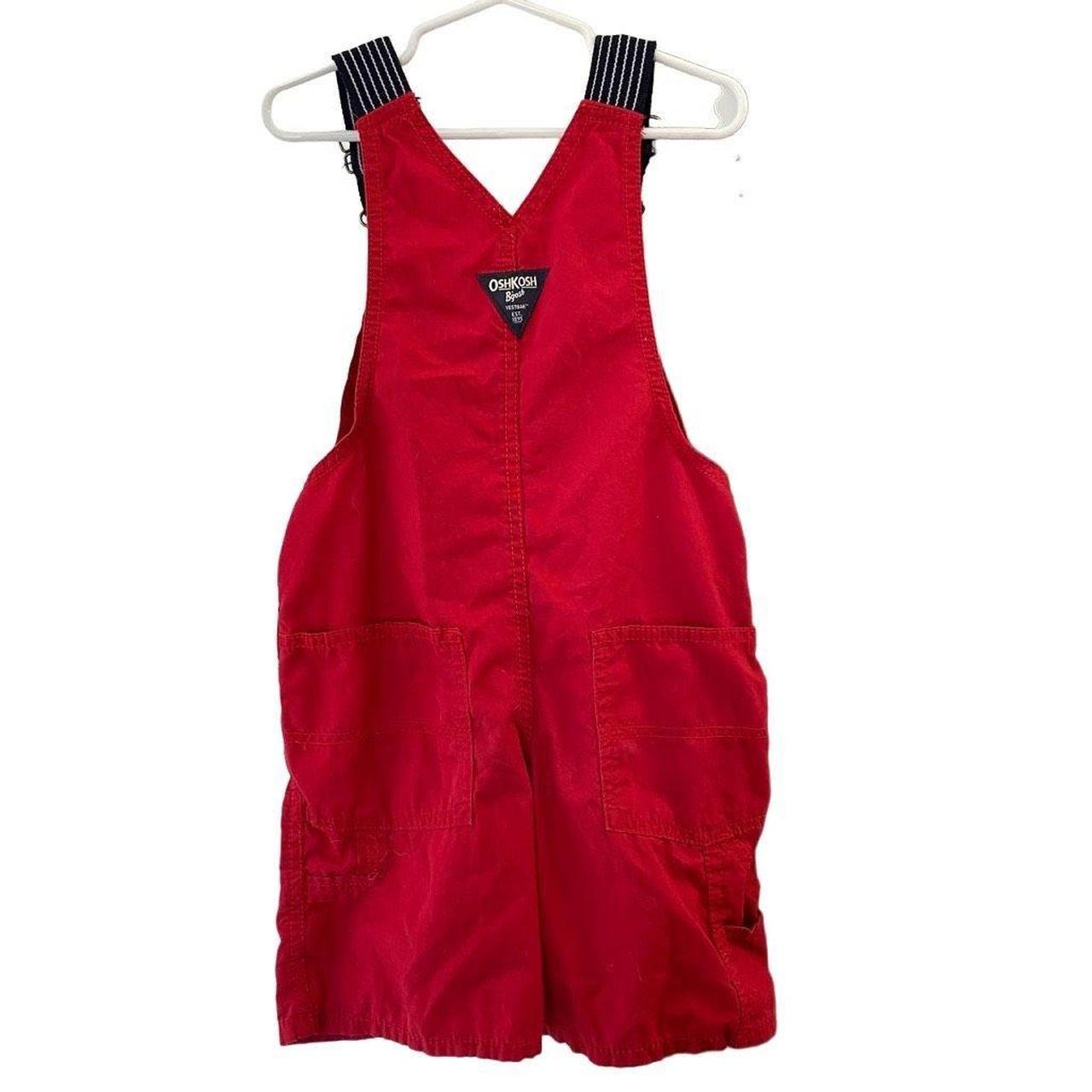 Modern Oshkosh B’gosh Red Shortalls. Navy blue... - Depop