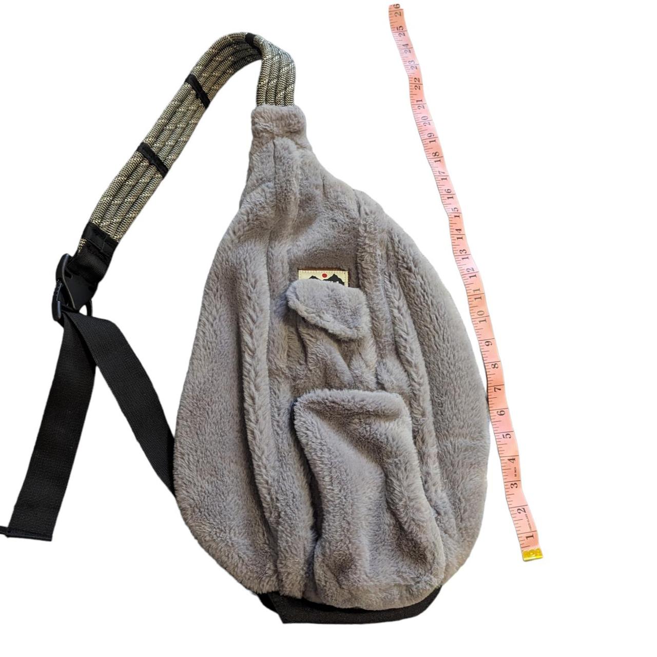 Kavu Gray Fuzz Rope Sling Crossbody Backpack Bag - Depop