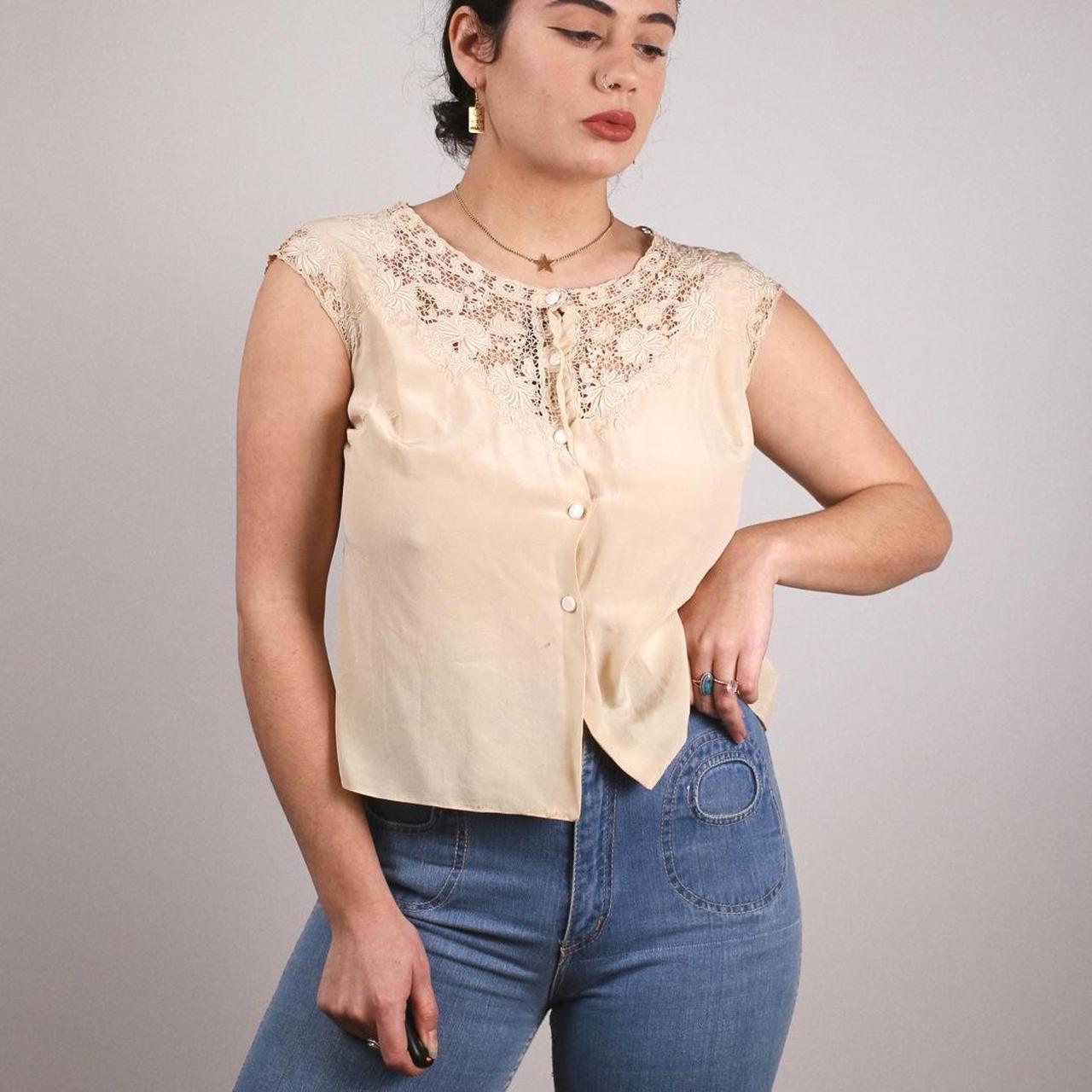 vintage 60’s silk blouse by: peony 🌹 this beauty... - Depop