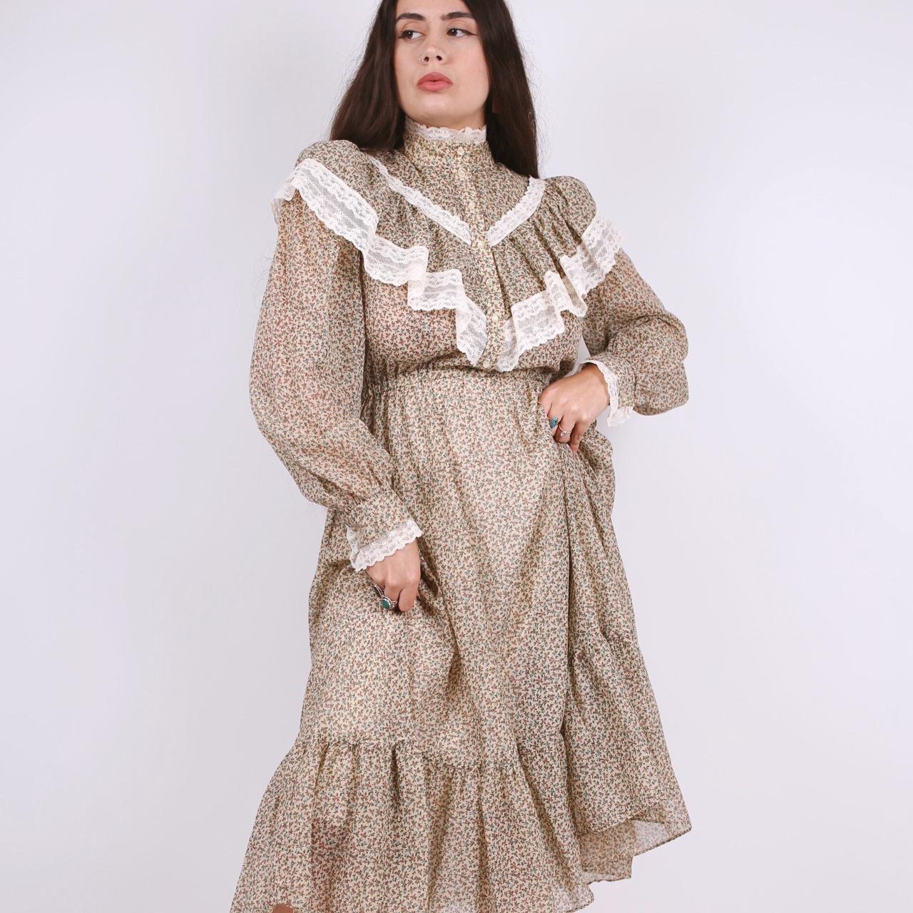 vintage 70's cottagecore prairie dress by: act 1 🌾... - Depop