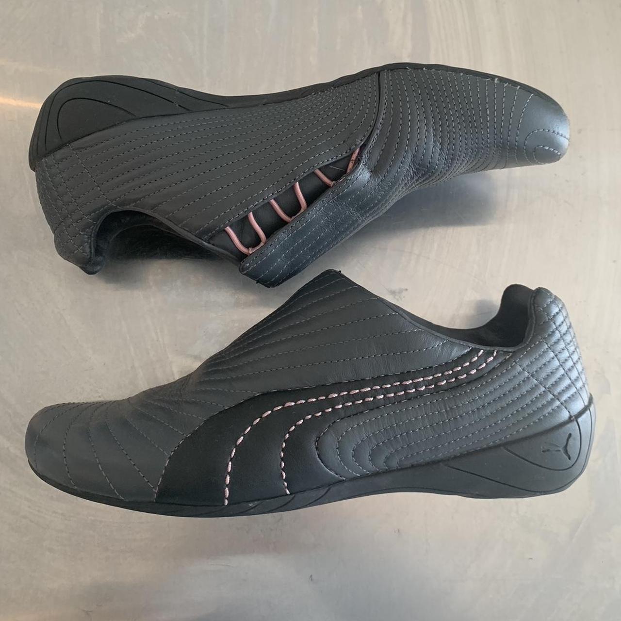 Vintage early 2000s puma slip on trainers with... - Depop