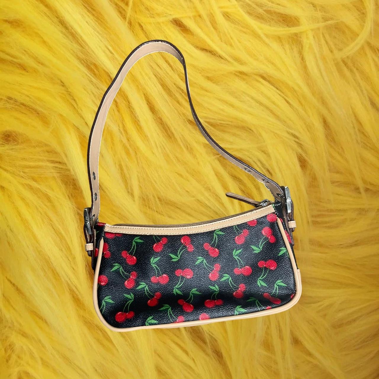 Y2K xoxo cherry shoulder bag Cherry print faux... - Depop