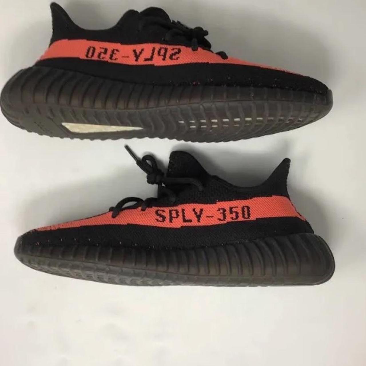 Red Yeezy 350 boost no box I put my own soles inside... - Depop