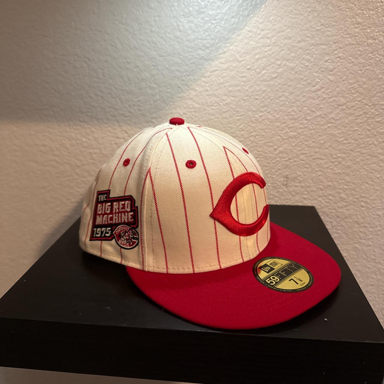 NEW ERA CINCINNATI REDS LIDS PINSTRIPE FITTED size 7... | Depop
