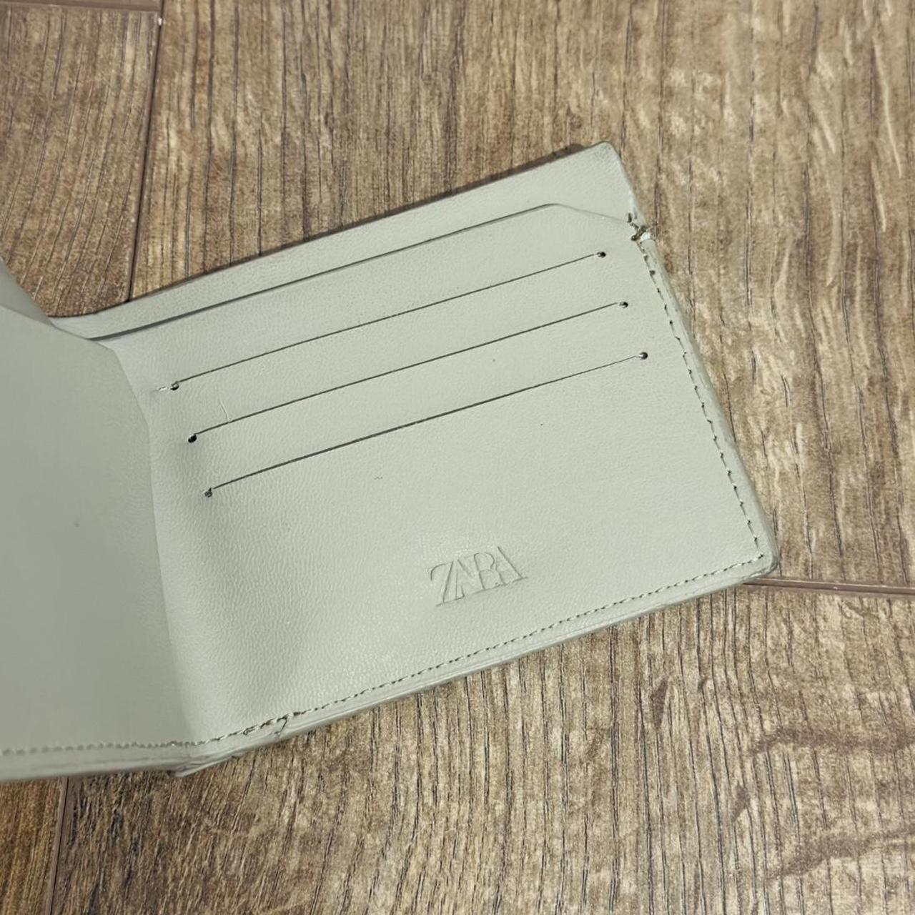 ZARA Ecru White Rubberised Wallet Ecru White •... - Depop