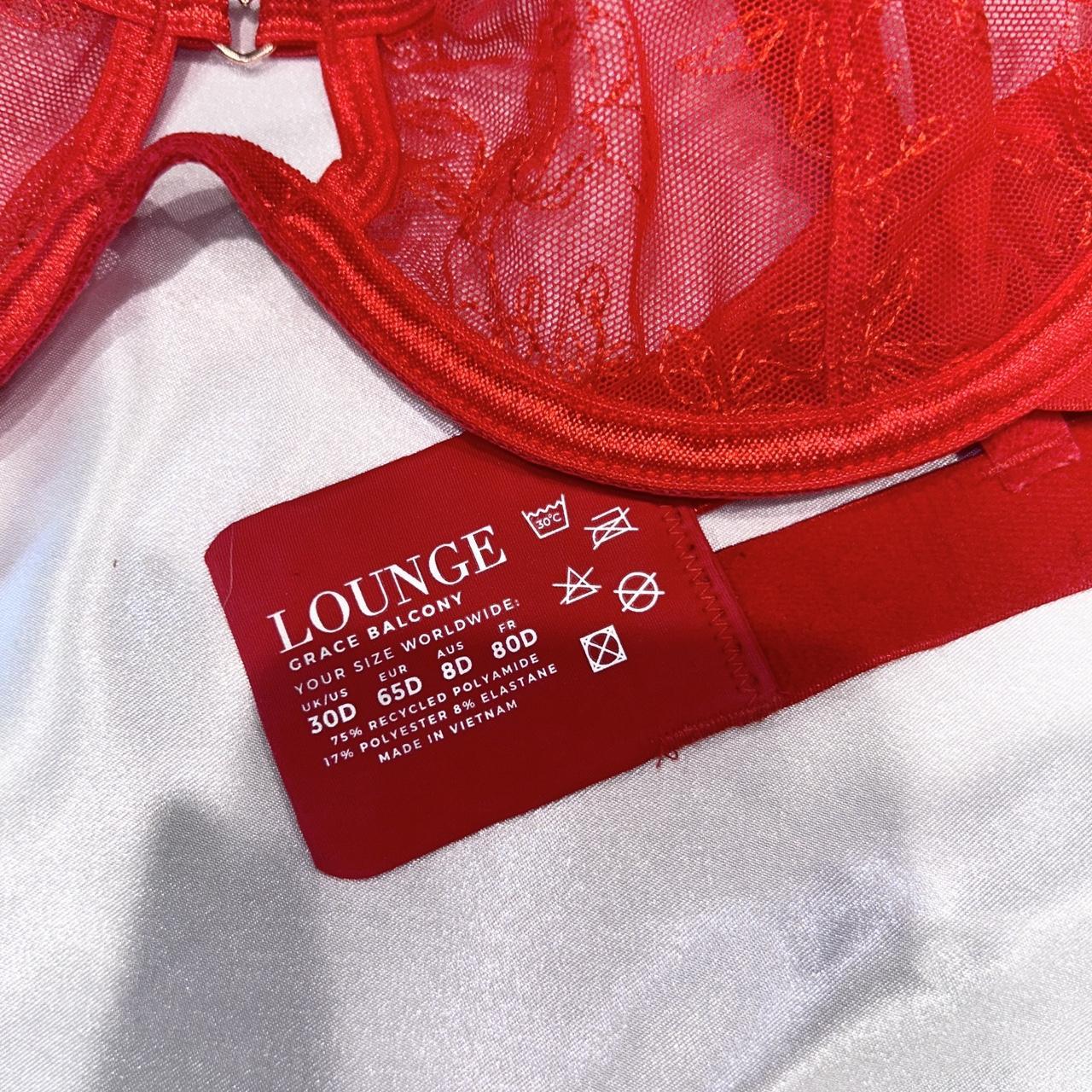 Lounge “grace” red balconette bra in 30D. Sister... - Depop
