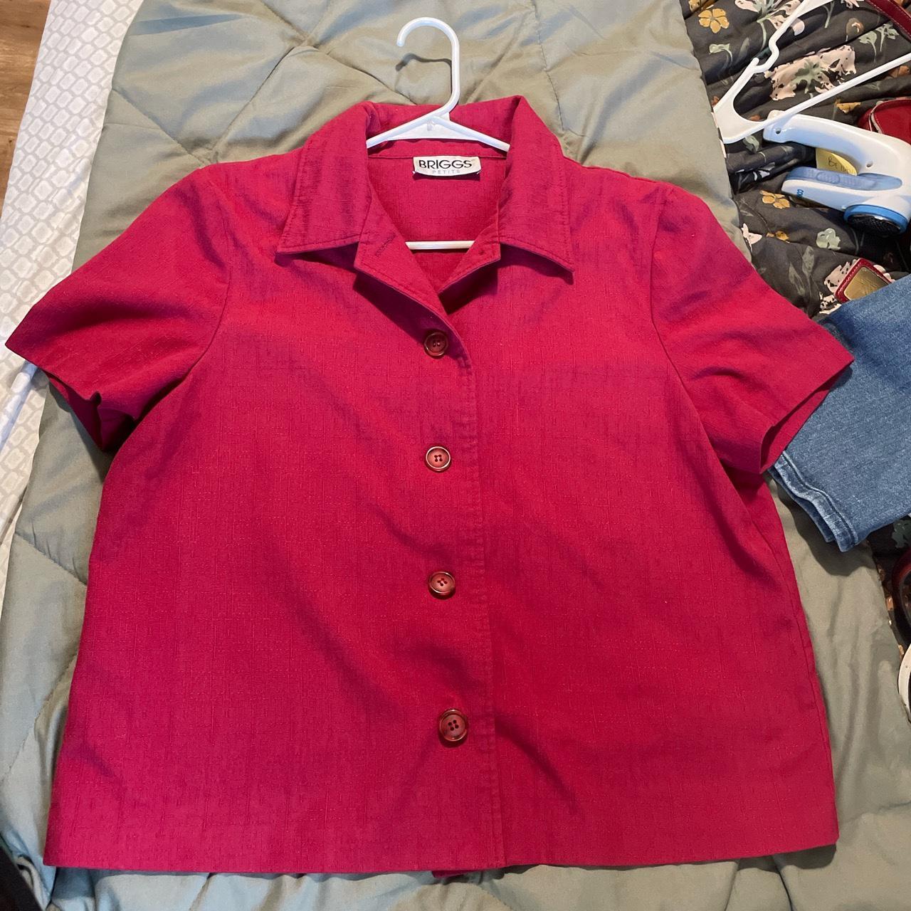 Super cute red button shirt :) Great for layering... - Depop