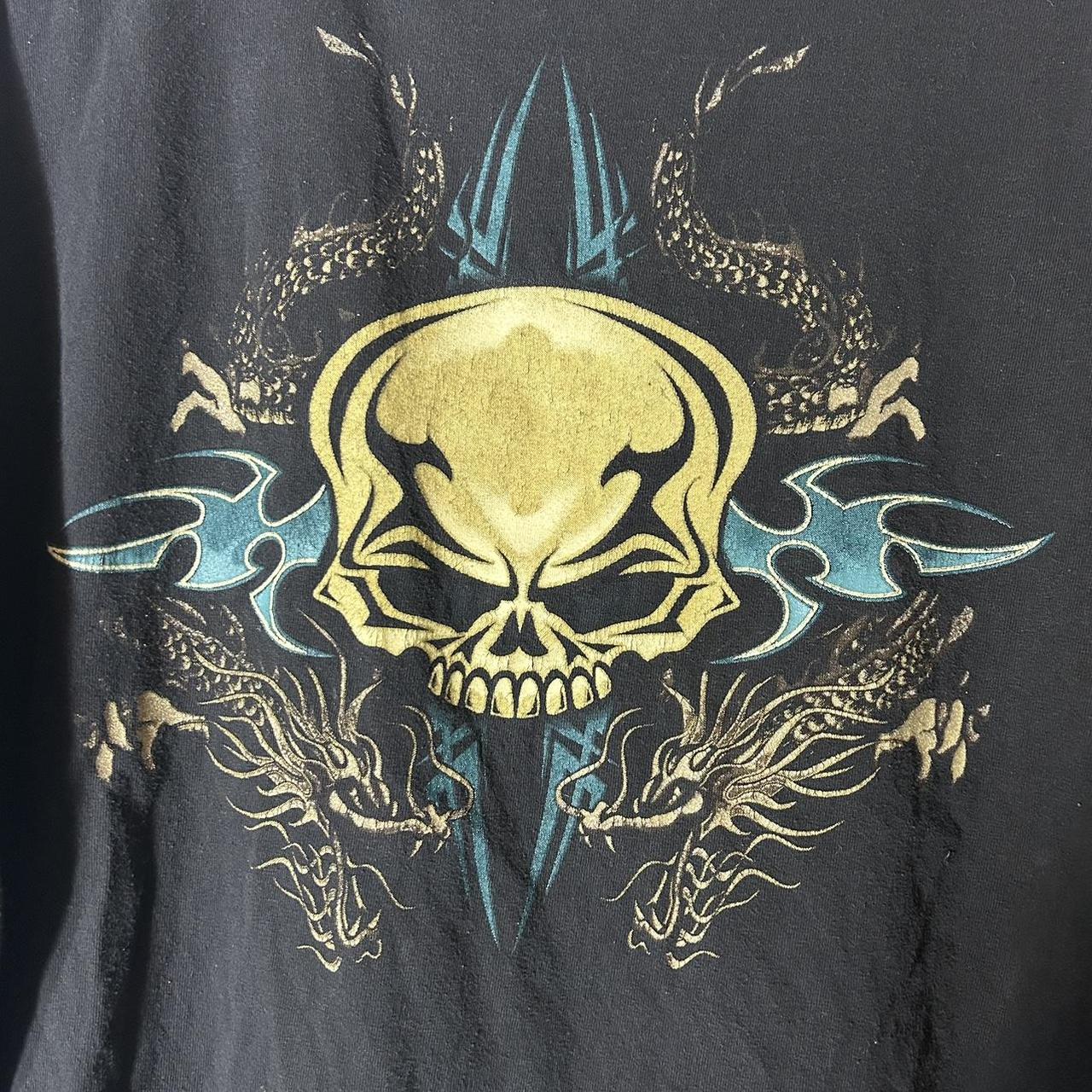 Y2K Tribal Skull Top Heavy Style Shirt/ Tagged XXL... - Depop
