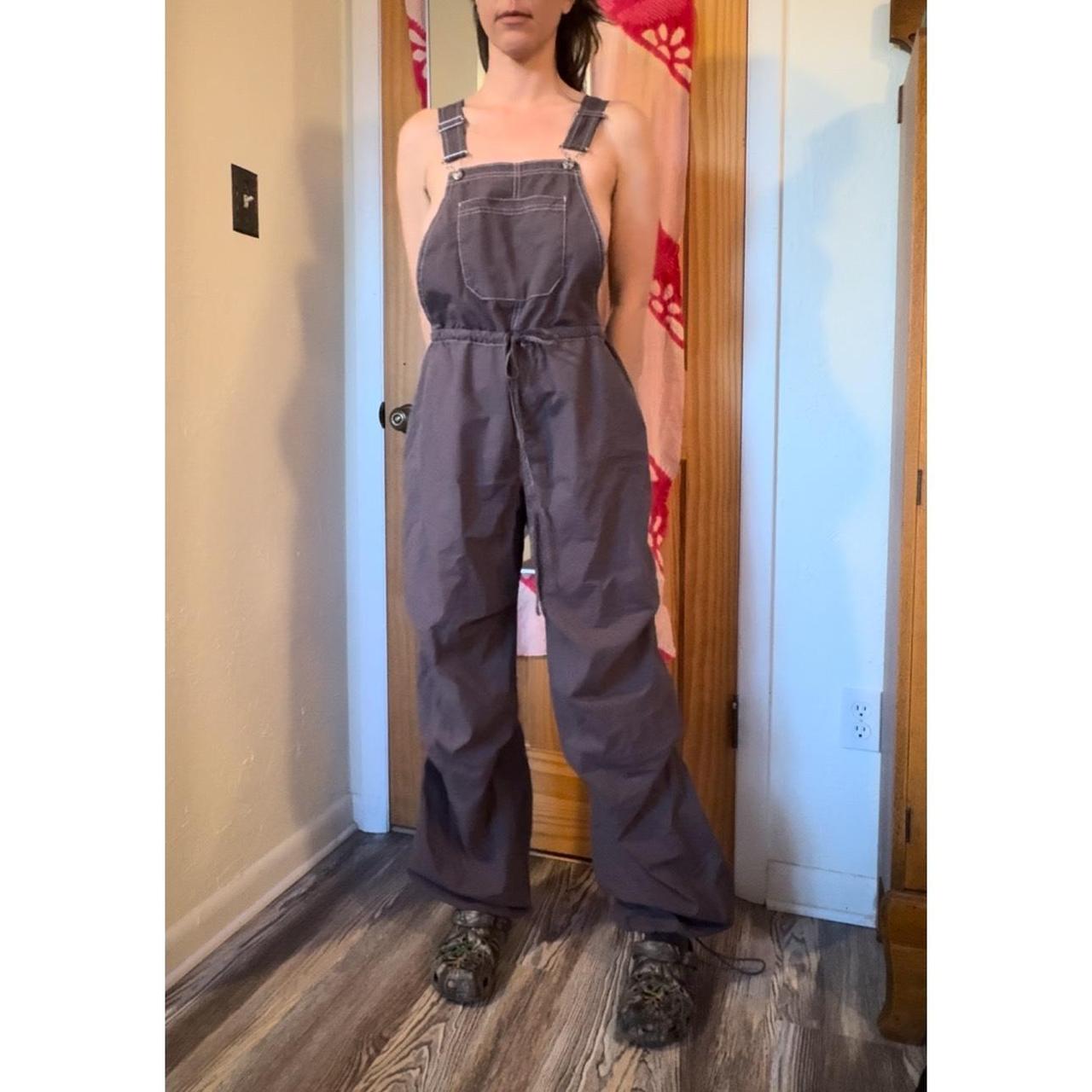 Parachute pant overalls with waist tie. Oversized... - Depop