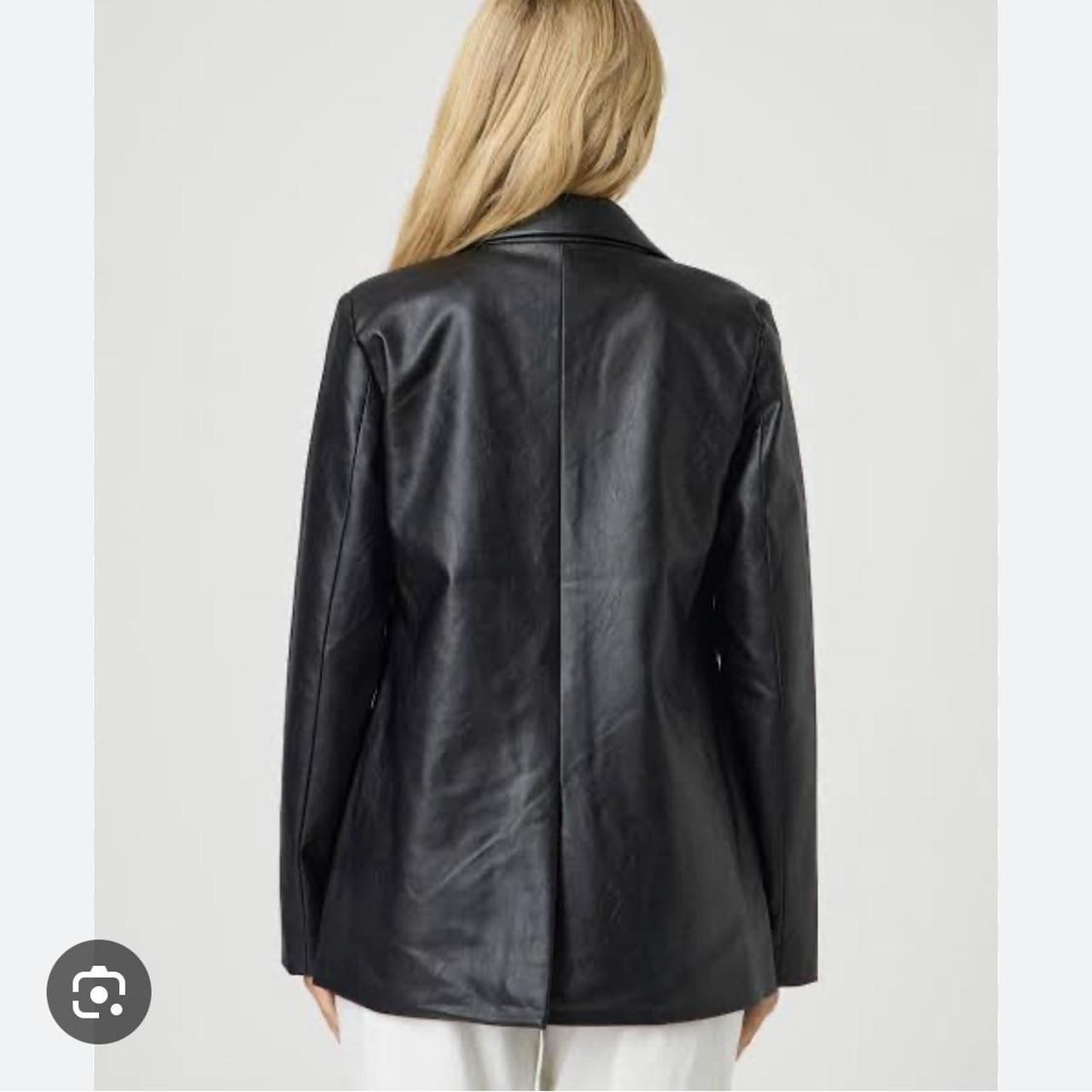 Glassons black leather blazer- size 10 - Depop