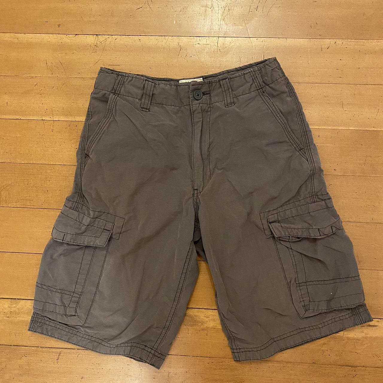xsmall grey cargo jorts with adjustable waist - Depop