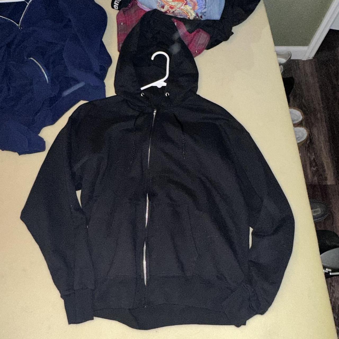 Opium 00pium essential perfect fit black hanes zip... - Depop