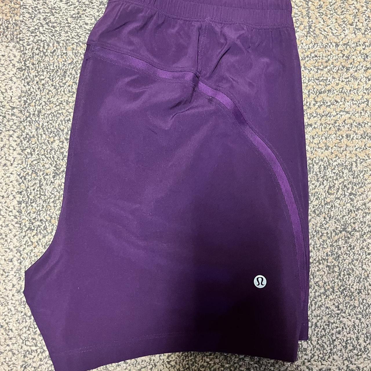 Purple Lululemon shorts new color 5 in inseam... - Depop