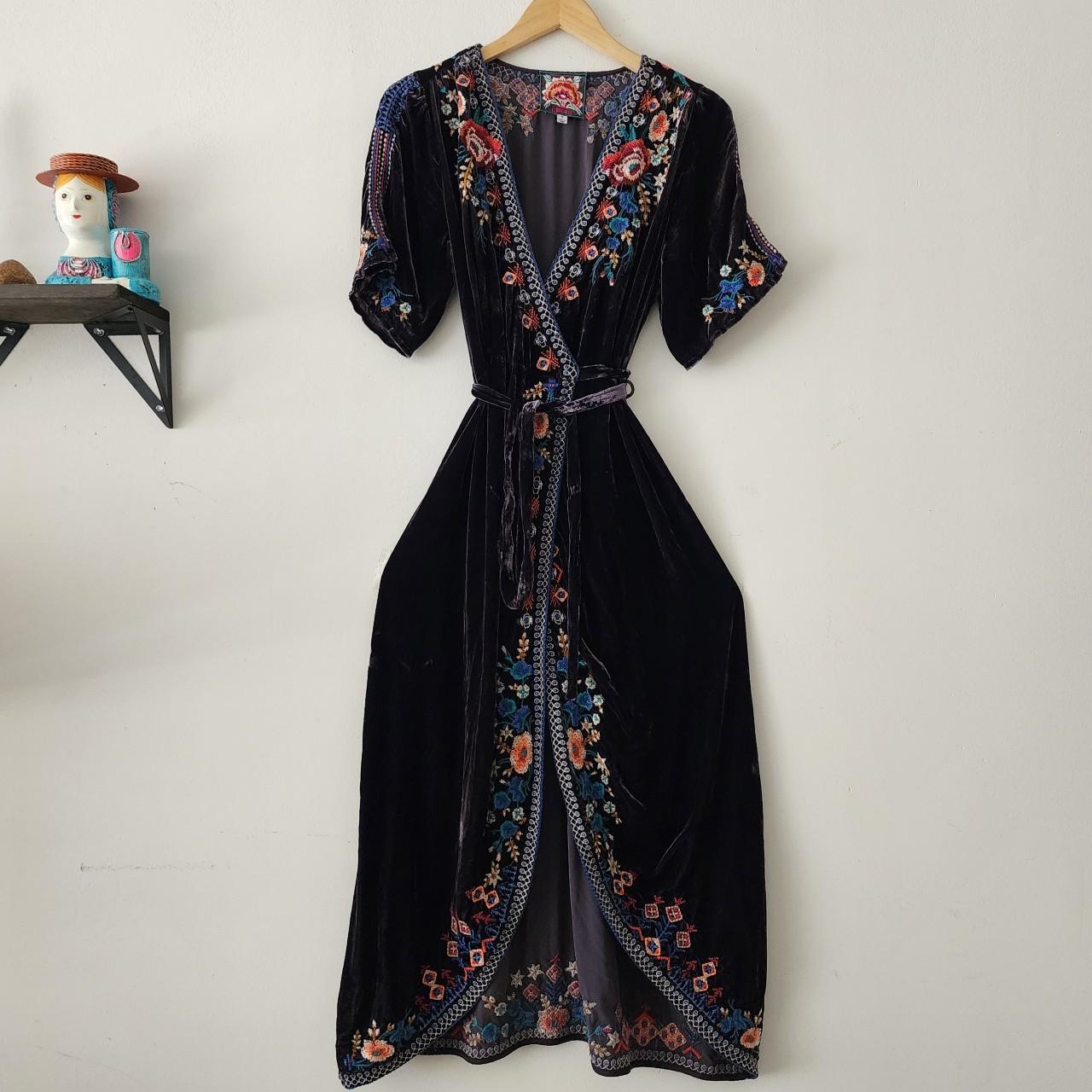 Johnny Was Los Angeles Joanna Purple Velvet Wrap... - Depop