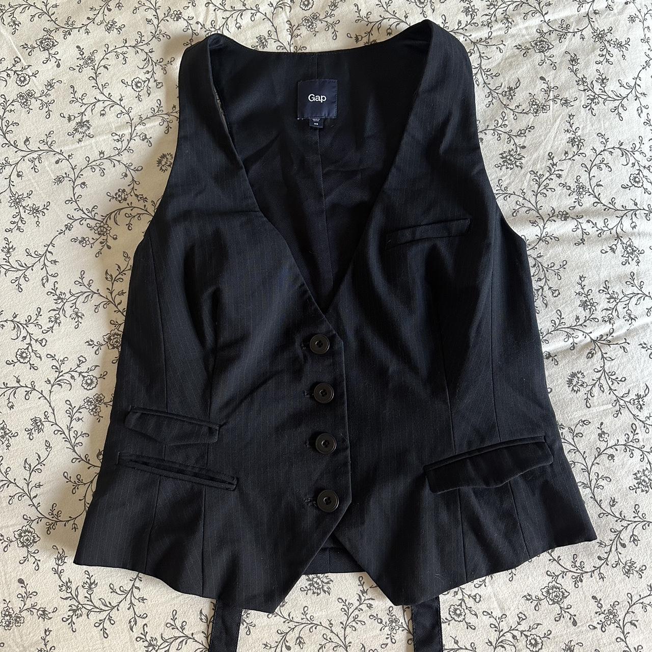 gap pinstripe suit vest top / waistcoat marked a xs,... - Depop
