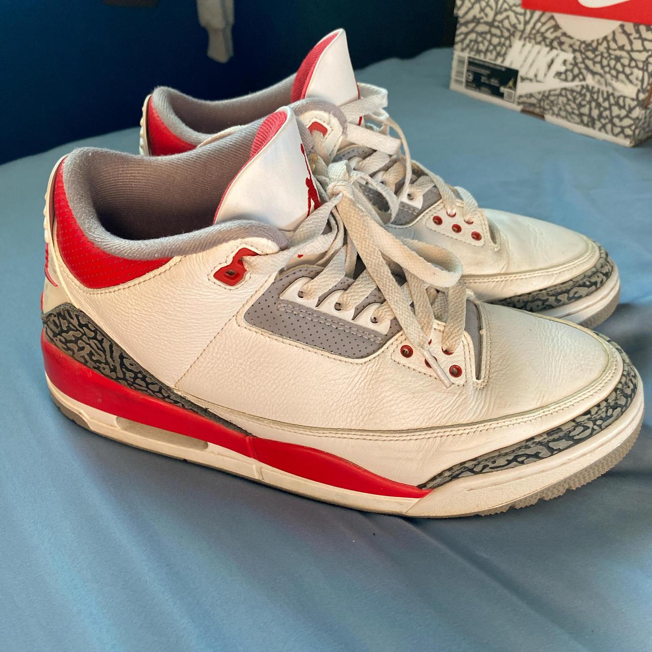 Air Jordan 3 Fire Red -Used ,little creasing -No box | Depop