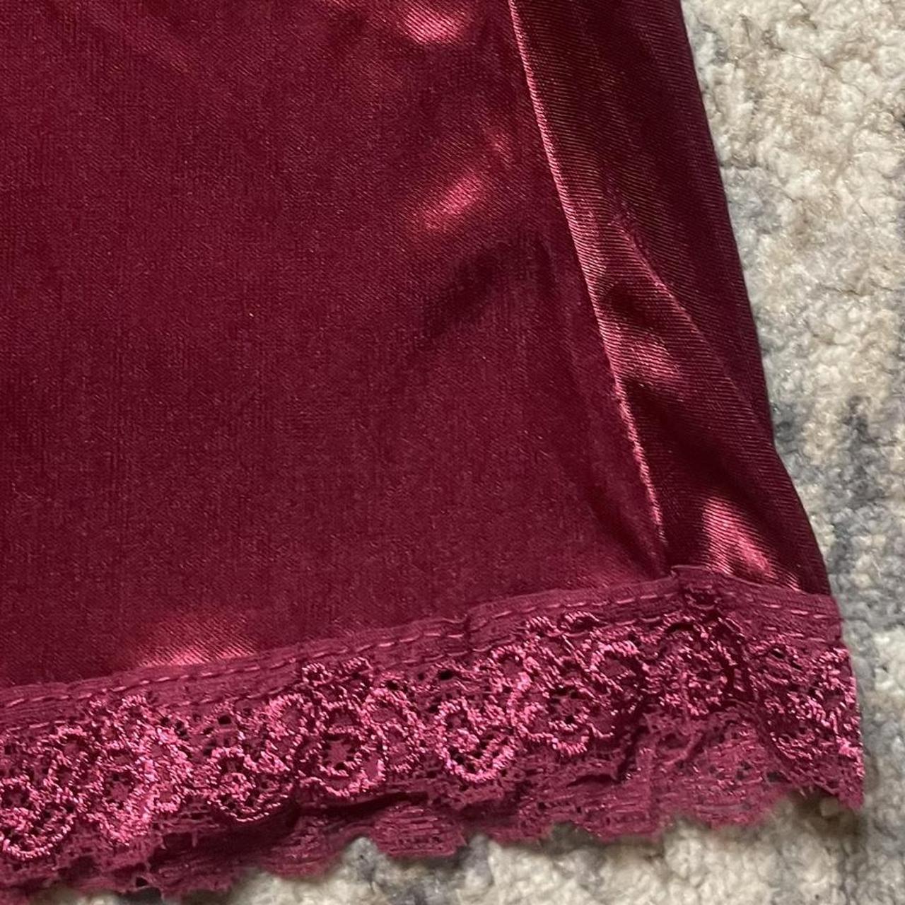 90s vintage grunge vampire lace slip dress red wine... - Depop