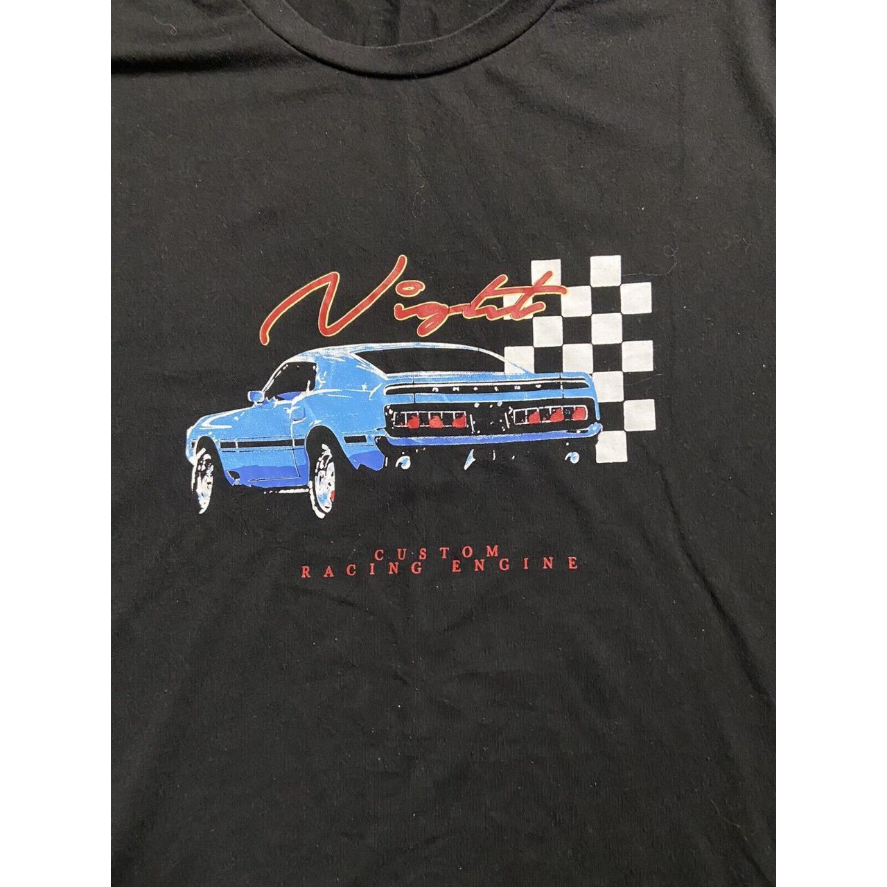 Shein Custom Racing Engine Black Graphic Crew Neck... - Depop