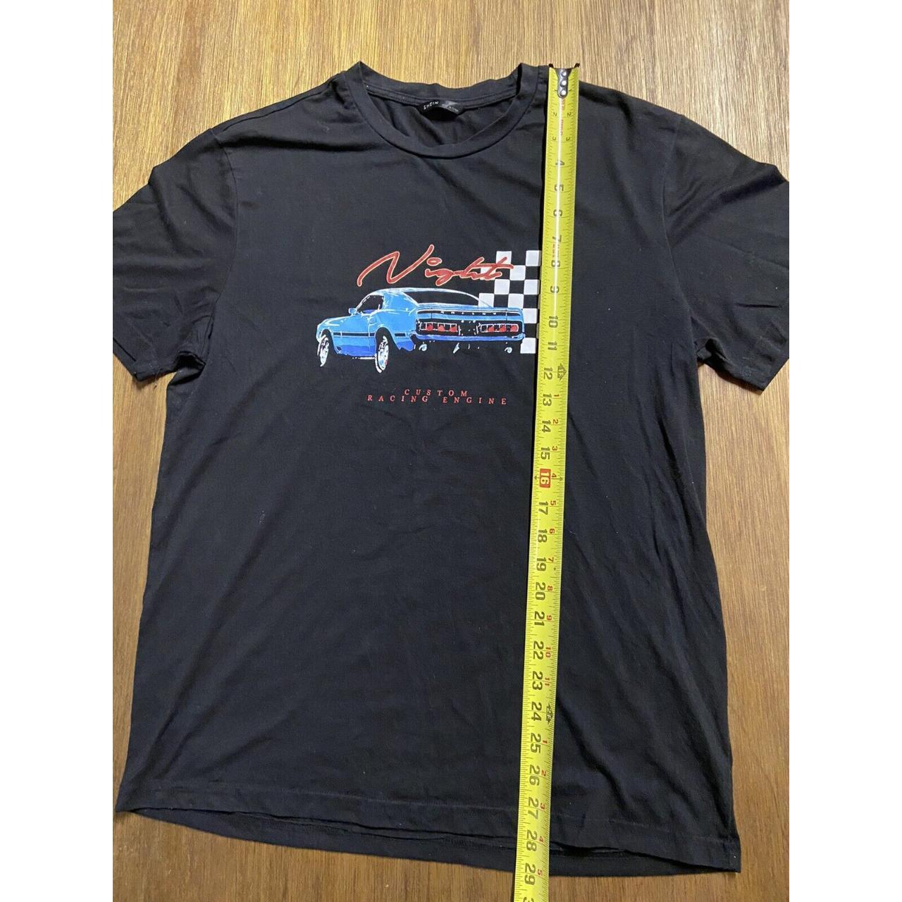 Shein Custom Racing Engine Black Graphic Crew Neck... - Depop