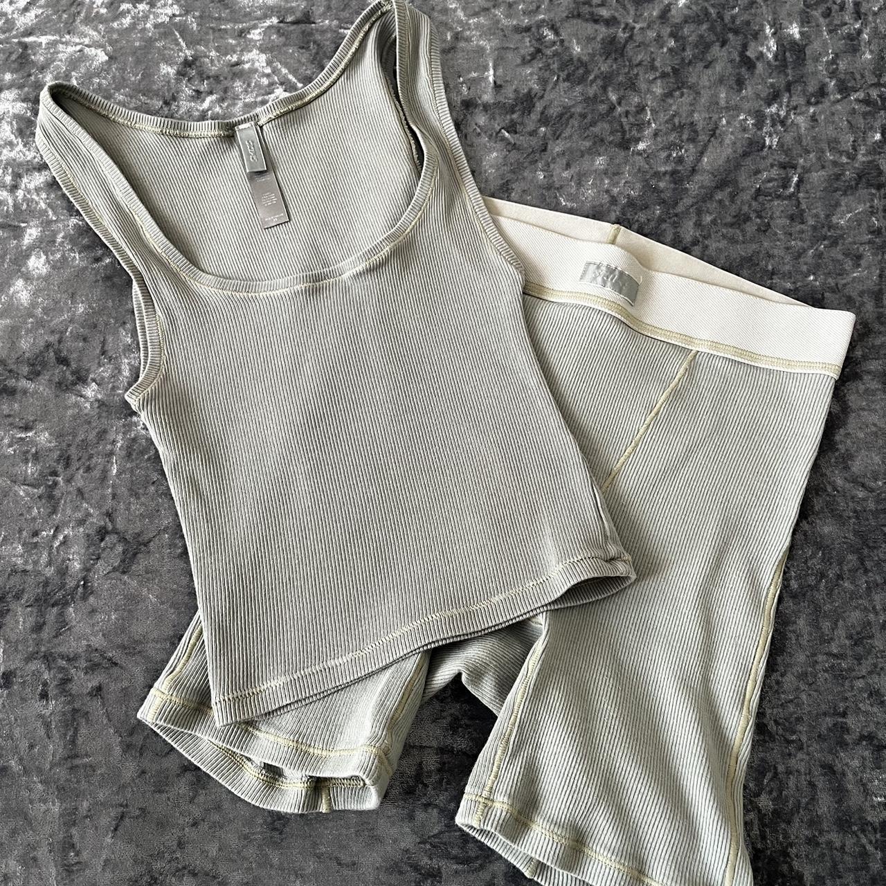 Skims Women's Green Vest | Depop